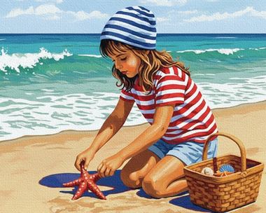 Paint by Numbers - 40x50cm - Made to Order - Little Girl Collecting ...