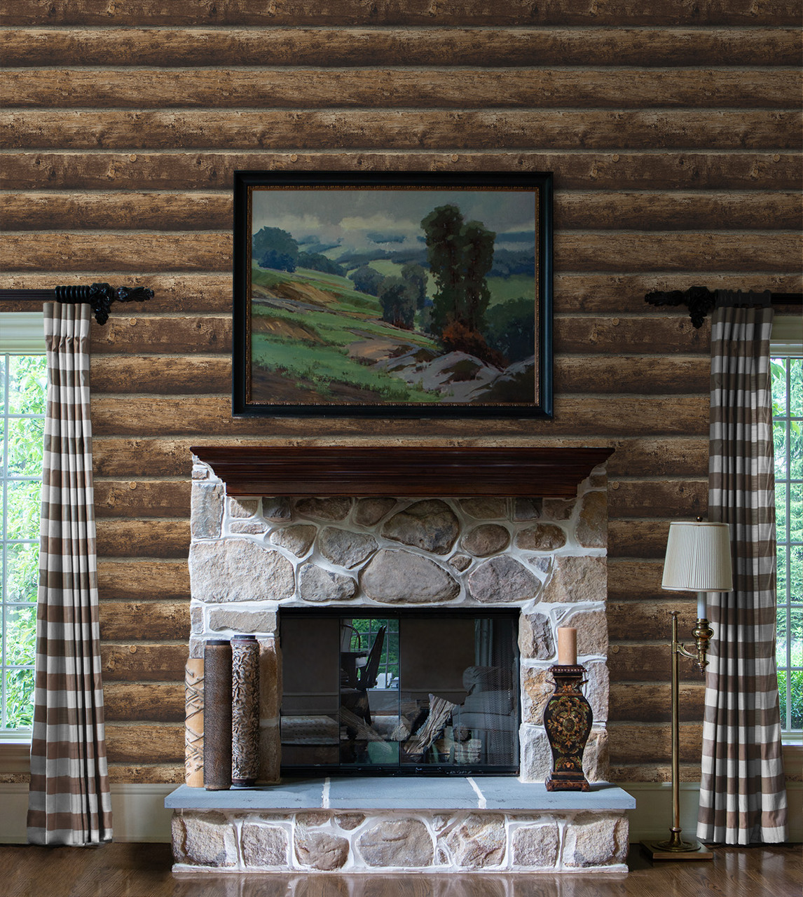 Faux Log Cabin Walls