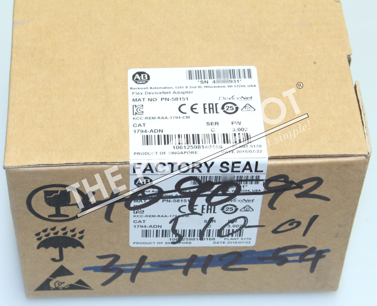 2016 ~SEALED~ Allen Bradley 1794-ADN DeviceNet FLEX I/O 24V DC Media ...