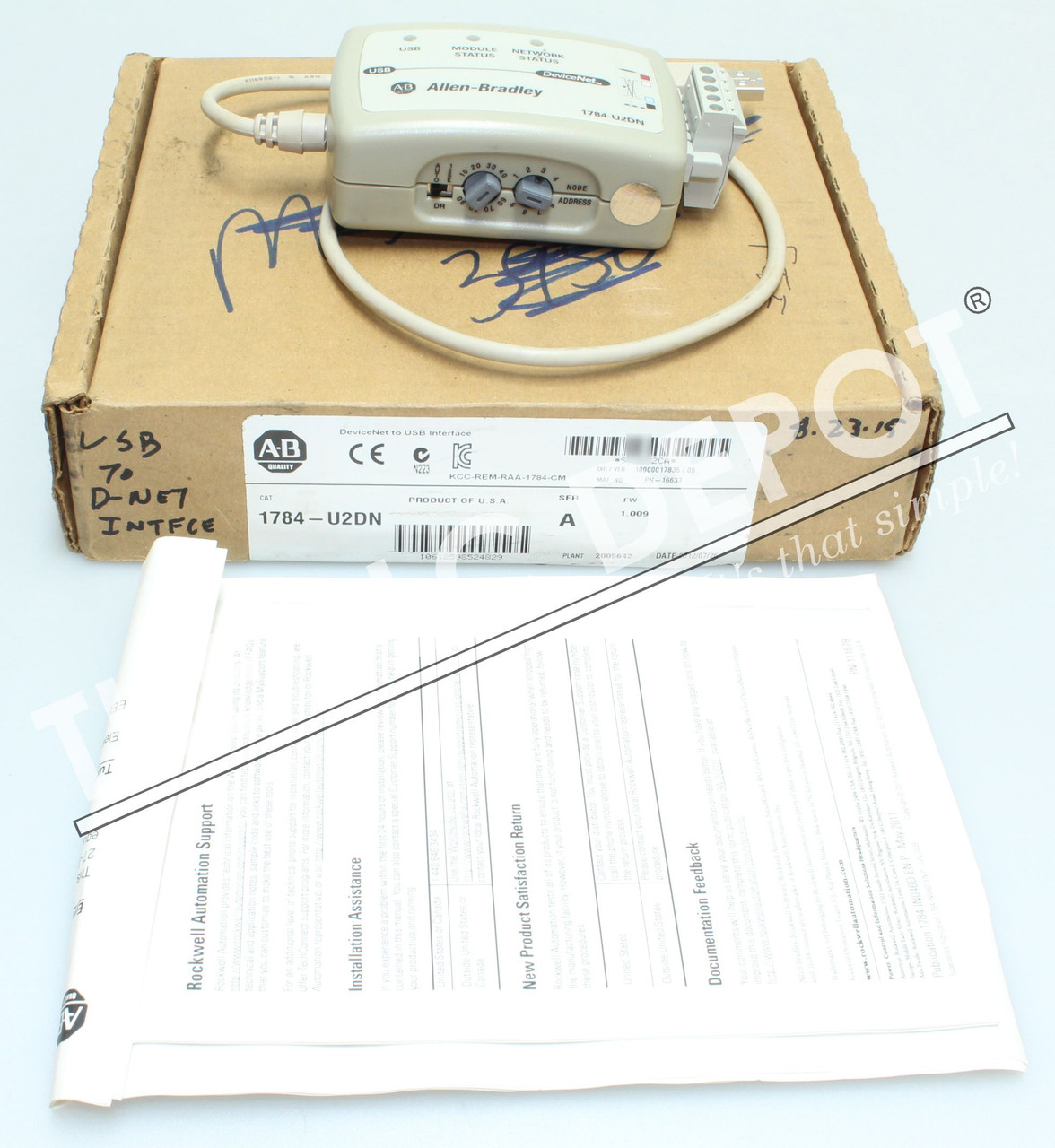 BRAND NEW Allen Bradley 1784-U2DN 2012 USB-to-DeviceNet Adapter with ...