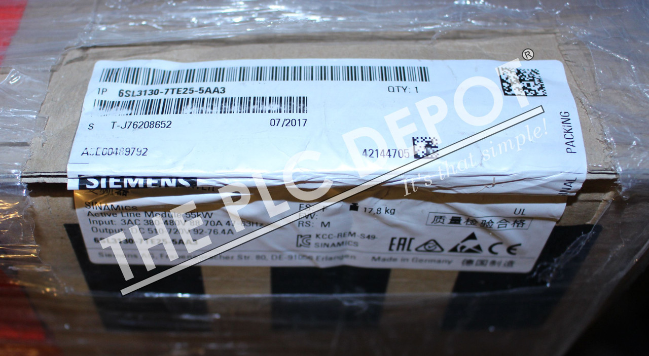 BRAND NEW Siemens 6SL3130-7TE25-5AA3 SINAMICS S120 ACTIVE LINE MODULE ...