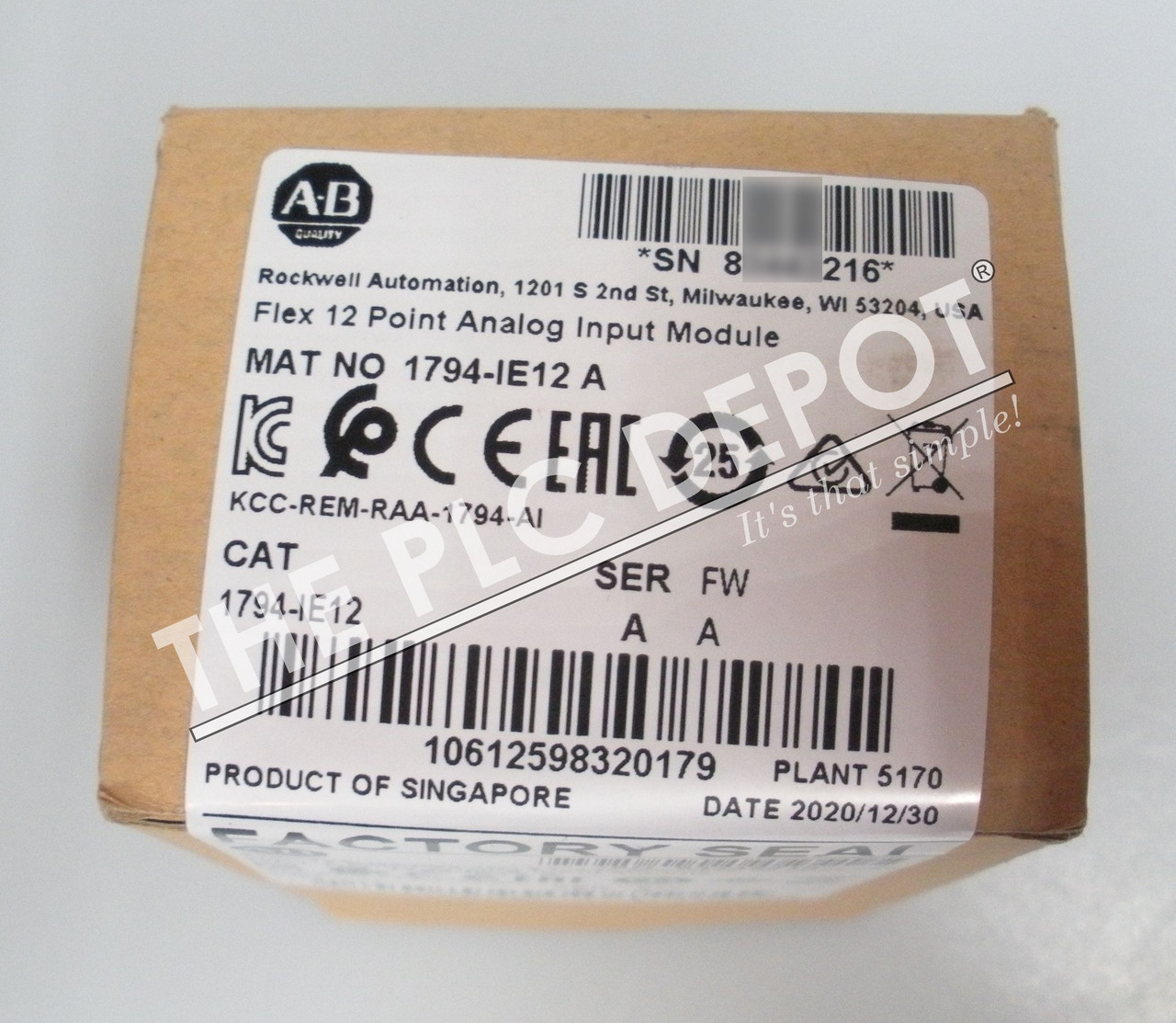 2020 SEALED Allen Bradley 1794-IE12 Flex 12Pt Analog Input Module #216 ...
