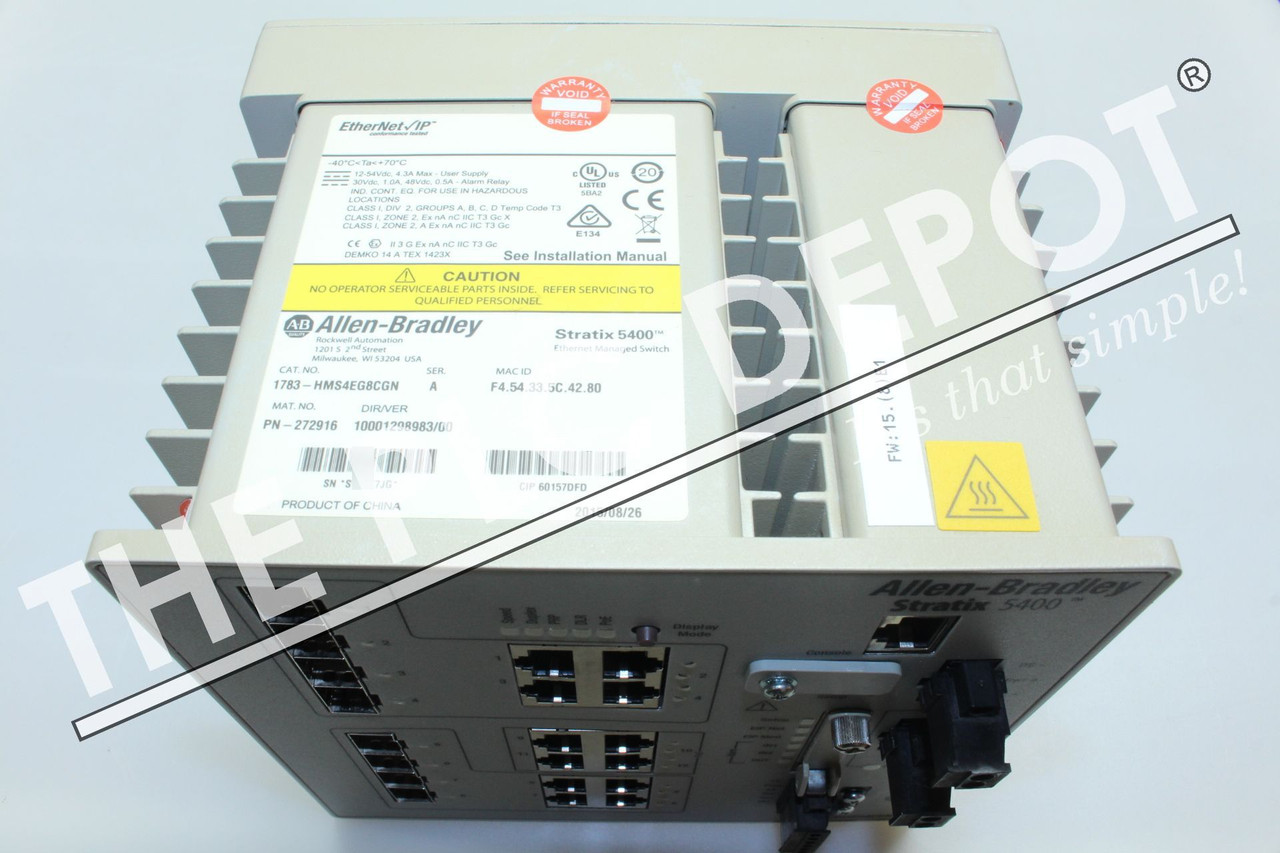 ALLEN BRADLEY 1783-HMS4EG8CGN Stratix 5400 ETHERNET SWITCH 10/100/1000 ...