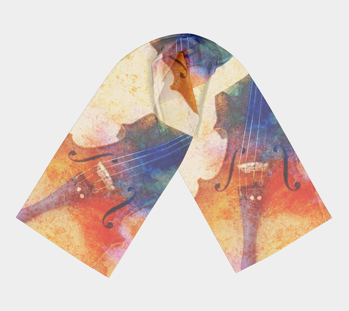 100% Silk Scarf - Violin Cover - Violin Print