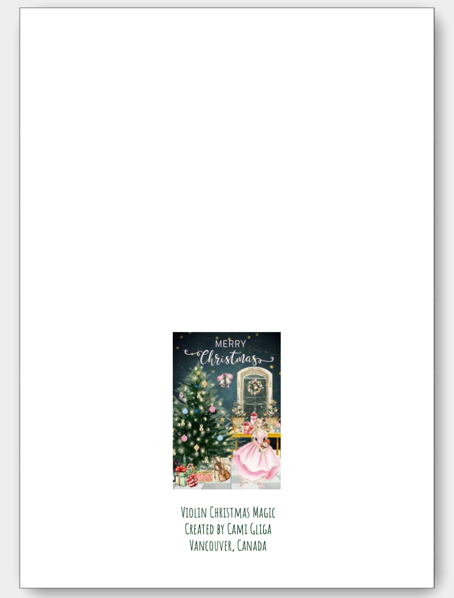 Nutcracker Inspired Christmas Card - Violin Christmas Card - Clara in a ...