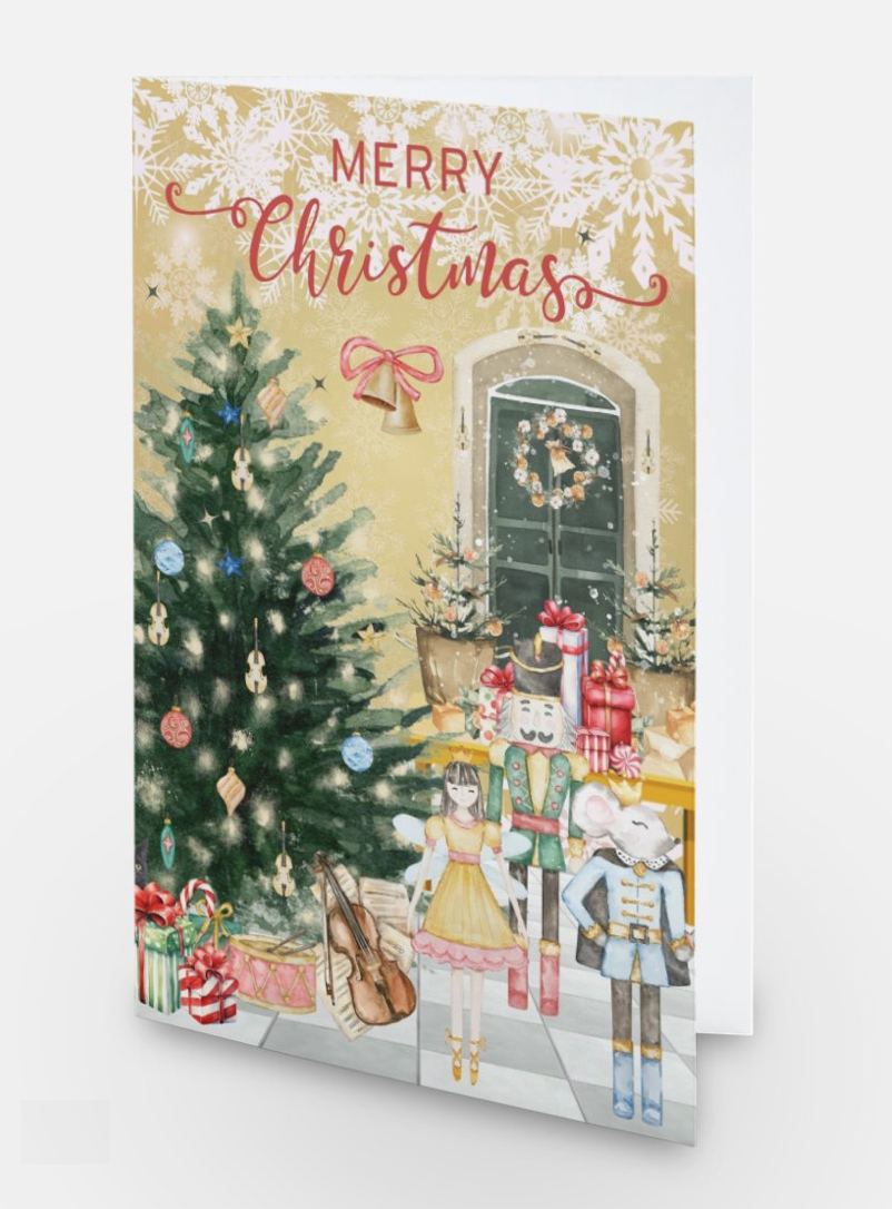 Violin Christmas Card - Nutcracker Inspired Christmas Card - Day Theme