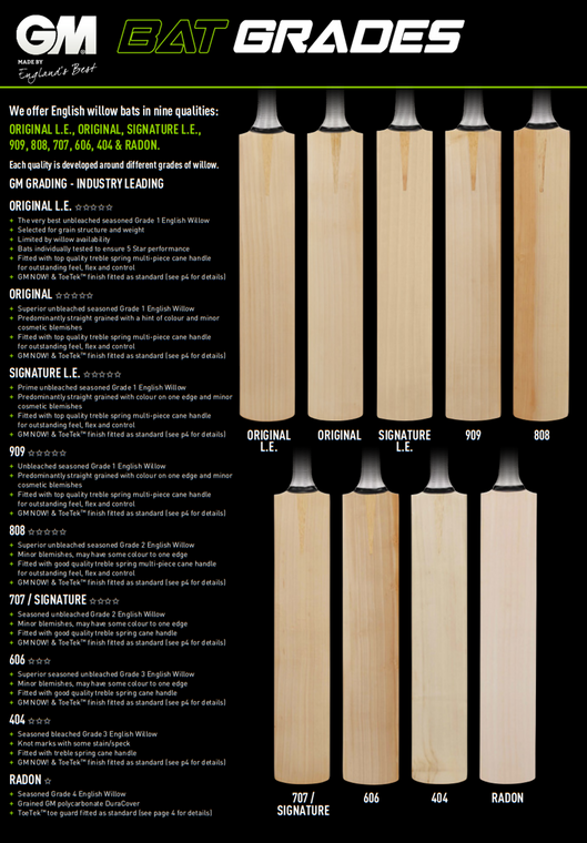 GM Noir 808 English Willow Cricket Bat' 2026 - AA SPORTS