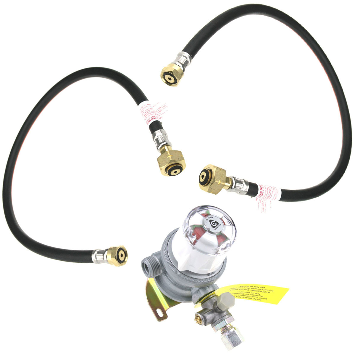 Changeover Switch Gas Regulator 30mBar for Motorhomes with Two Pigtails ...