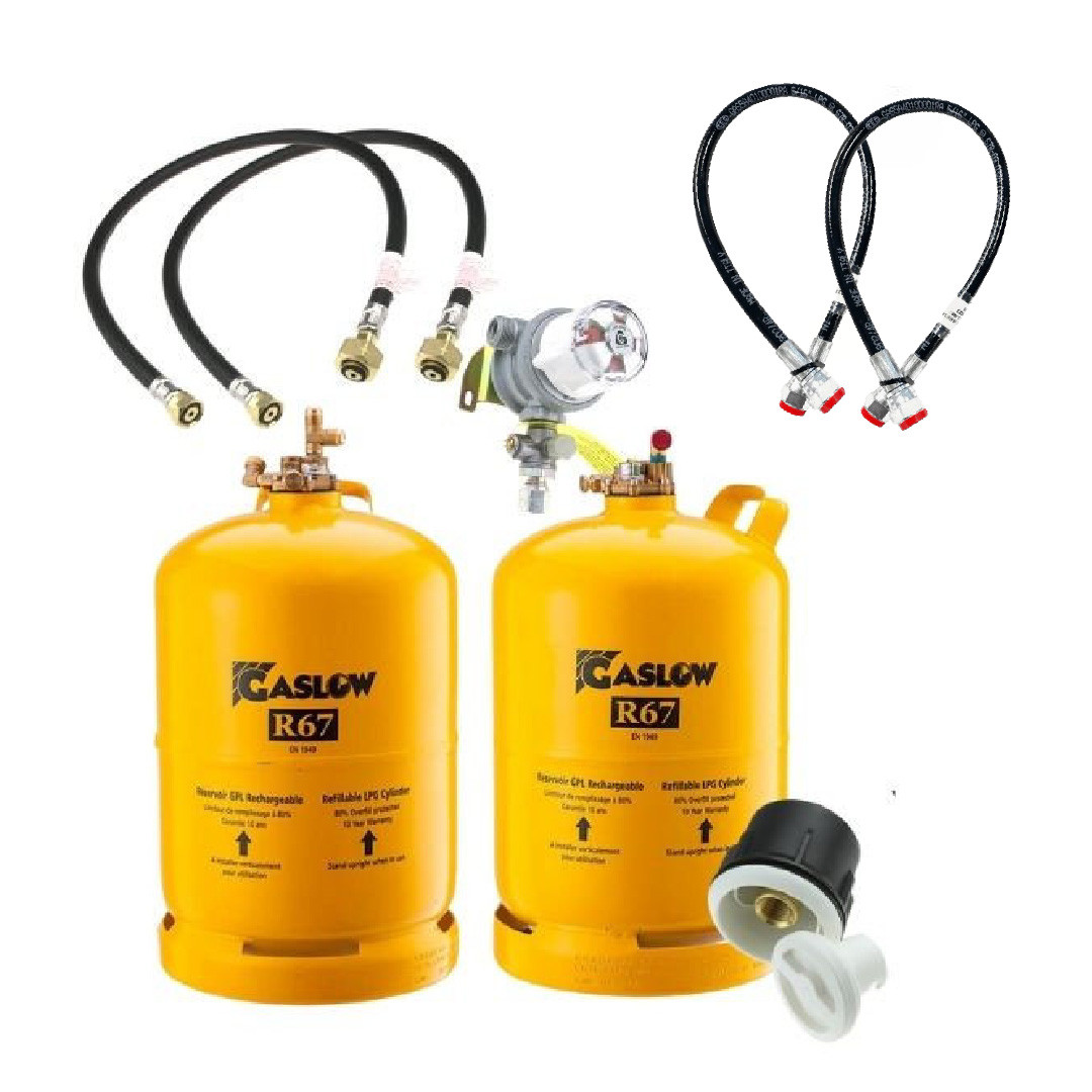 Gaslow 11kg LPG Bottles Kit with Remote Filling Point