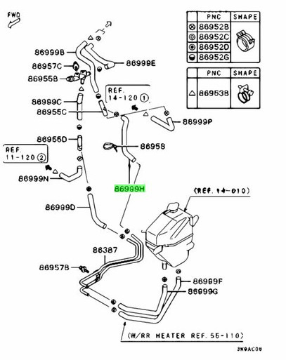 L400 heater hose - Genuine part