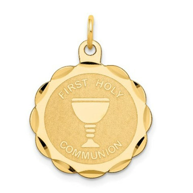 14K Yellow Gold First Holy Communion Disc Charm - (B11-621) - Roy Rose ...