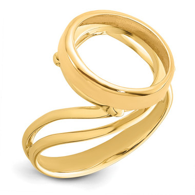Wideband Distinguished Gold Coin Bezel Ring - 13mm - 22mm Coin Size in ...