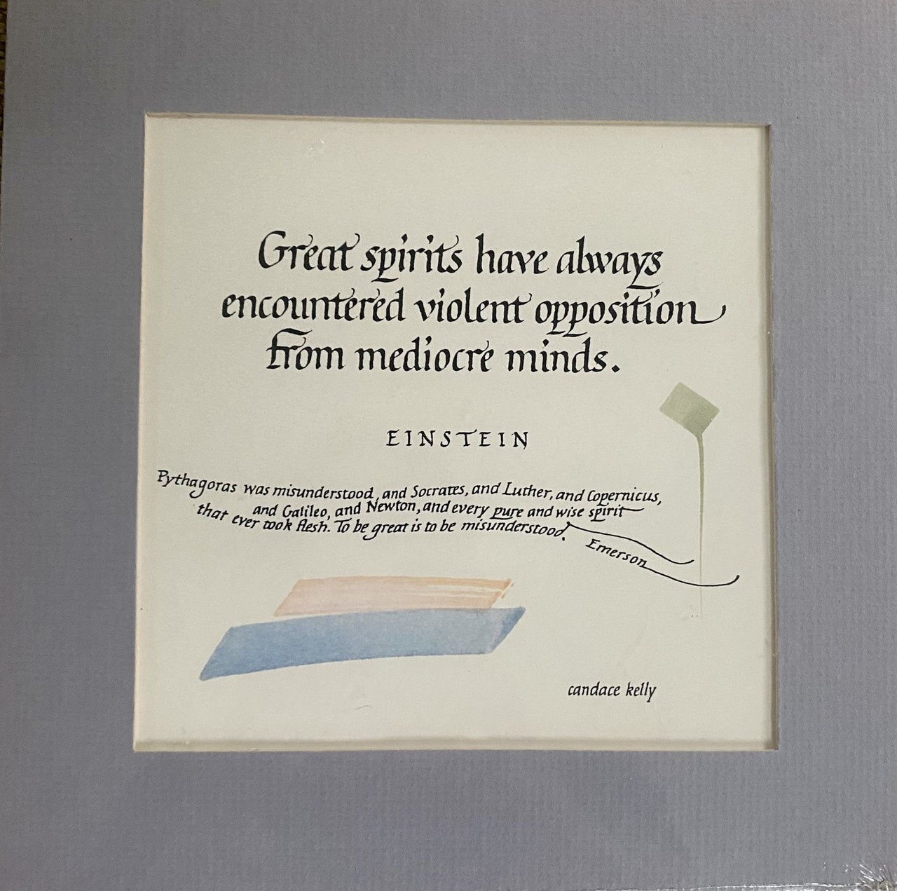 "Great spirits have always encountered violent opposition from mediocre ...