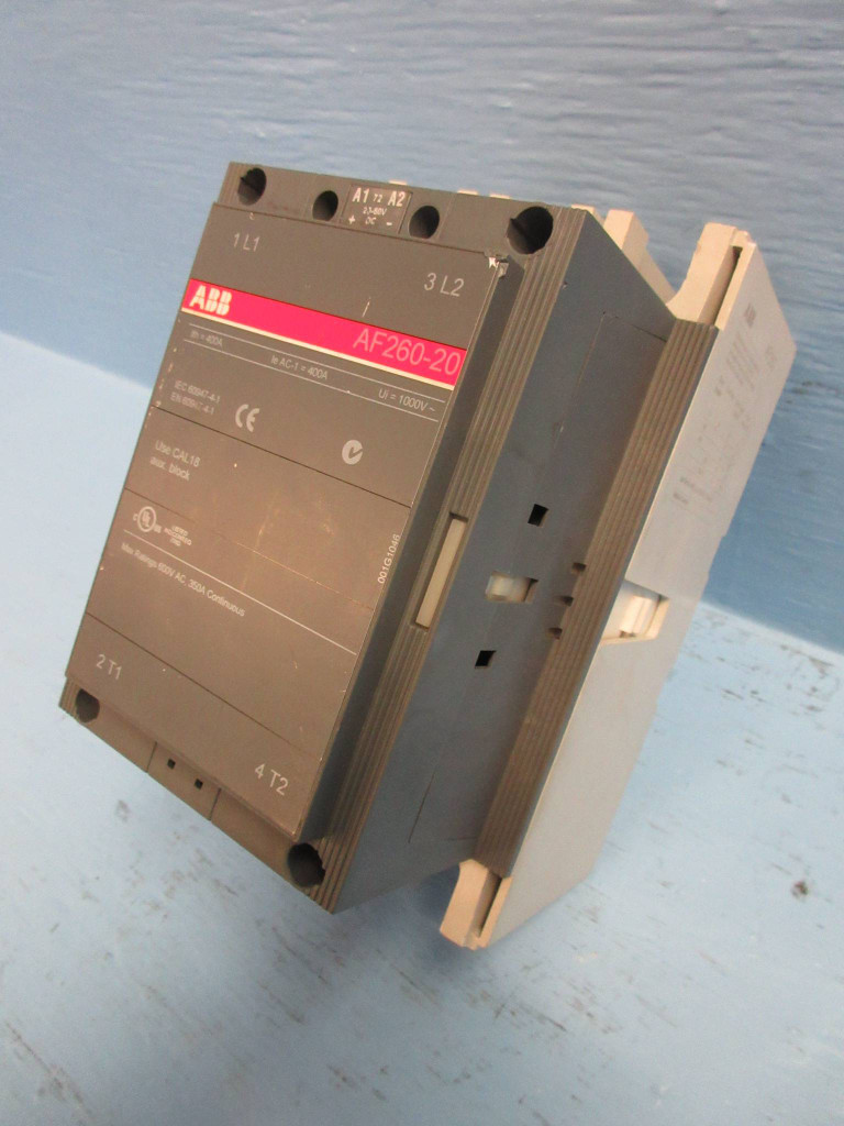 ABB AF260-20 Motor Contactor 2-Pole 350 Amp 600V 20-60V-DC Coil 1-Ph 2P ...