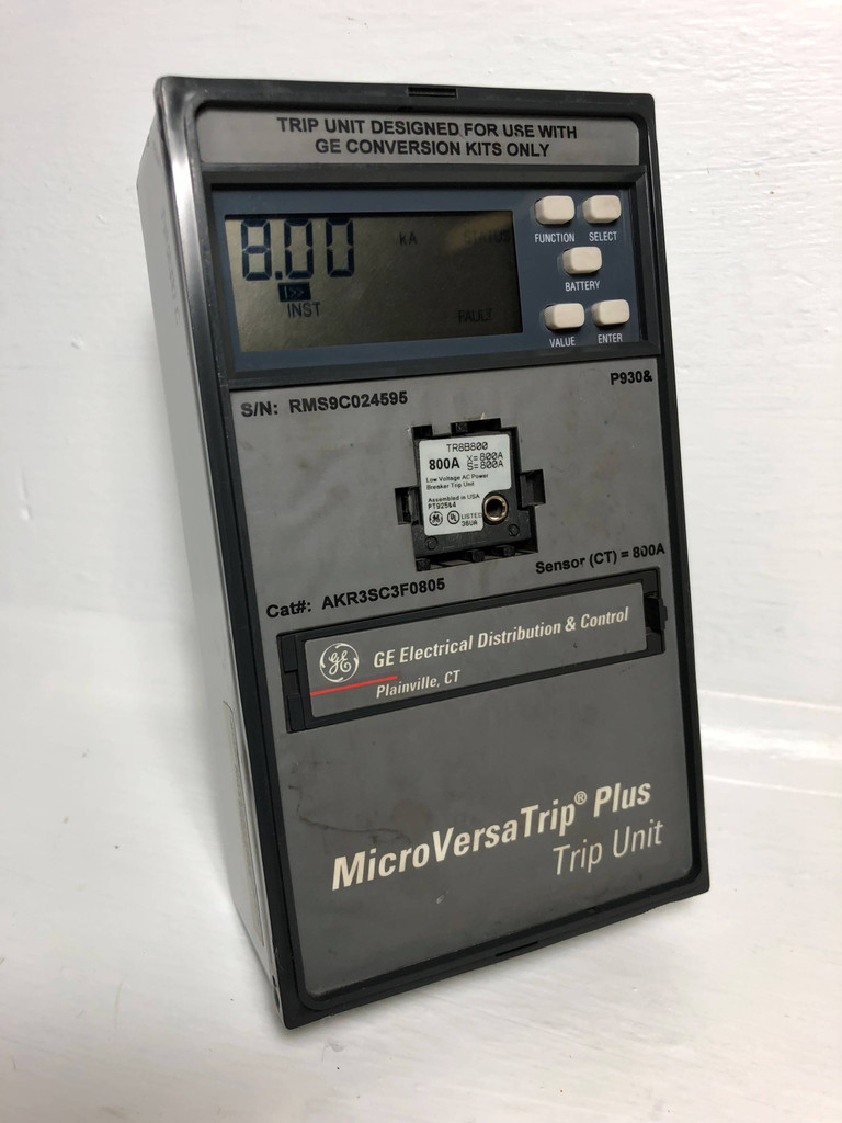 GE AKR3SC3F0805 800A MicroVersaTrip Plus Trip Unit w/ 800 Amp Plug ...