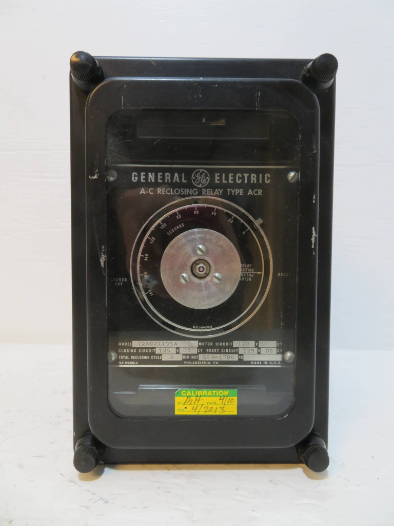 General Electric 12ACR11B5A A-C Reclosing Relay Type ACR GE 120V 12ACR ...