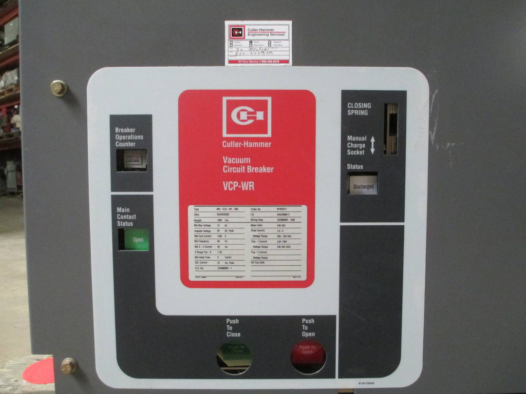 Cutler Hammer VCP-WR 1200 Amp 15kV Vacuum Circuit Breaker AM-13.8-VR ...