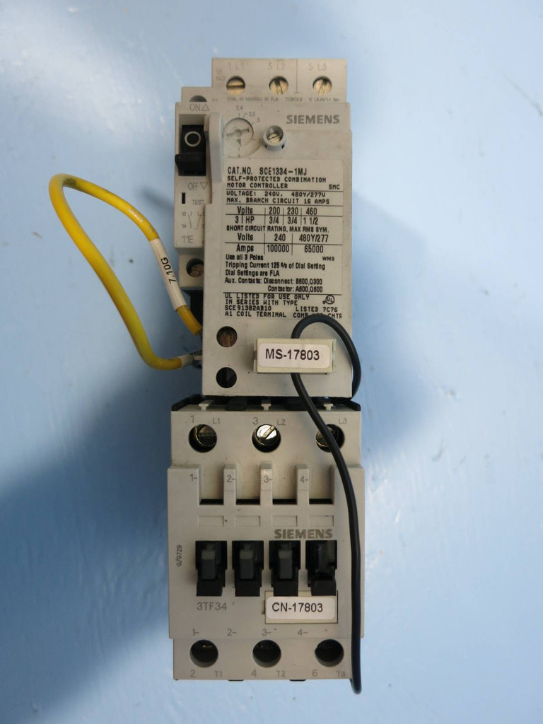Siemens SCE1334-1MJ 1.5HP @ 460V 16A Self-Protected Combination Motor ...