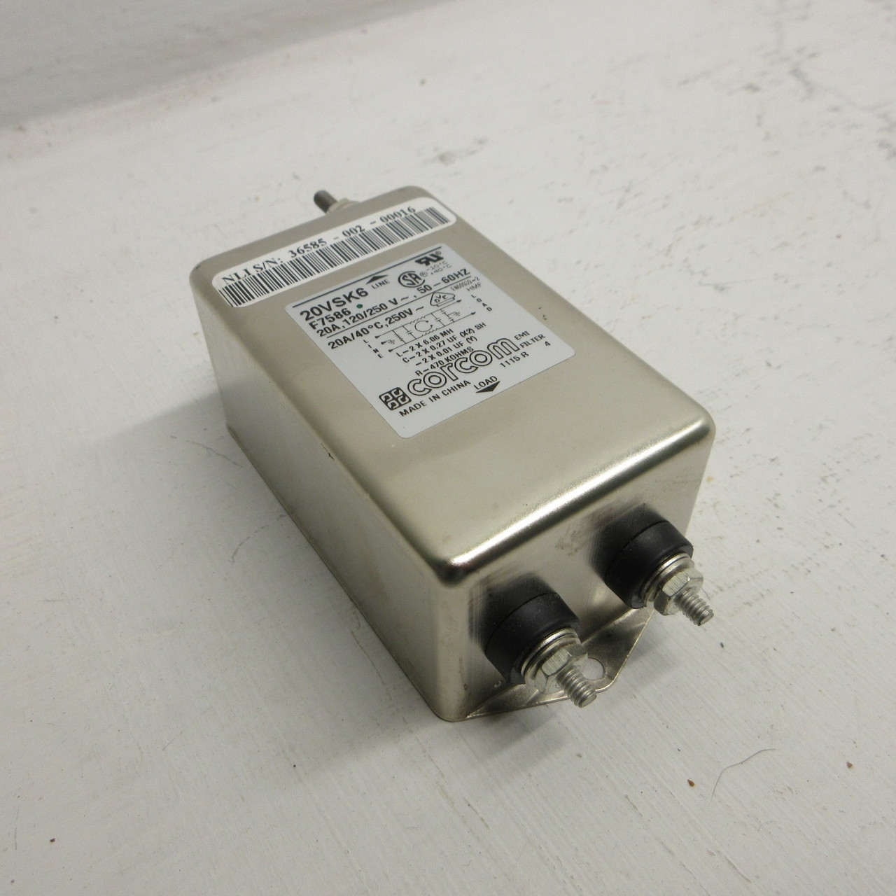 NEW Corcom 20VSK6 Single Phase EMC/EMI Line Filter 20A 250V Single ...