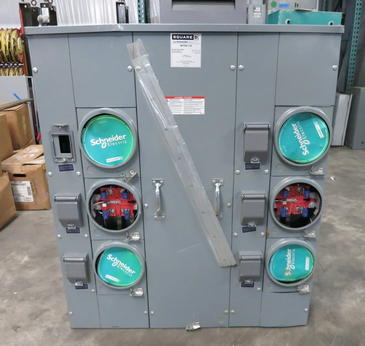 NEW Square D MPR66-125 6 Socket Meter Center 600A Bus 125A 120/240V ...