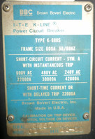 ITE Type K-600S 600A ITE SS Trip LI Air Power Circuit Breaker BBC K600S ...