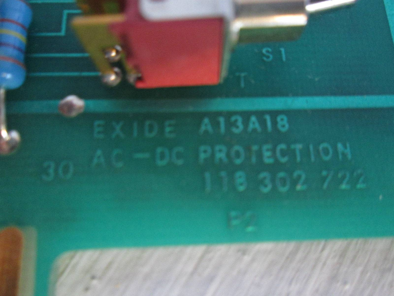 Exide A13A18 AC-DC Protection PLC 118 302 722 P2 101072909 Rev R5 ...