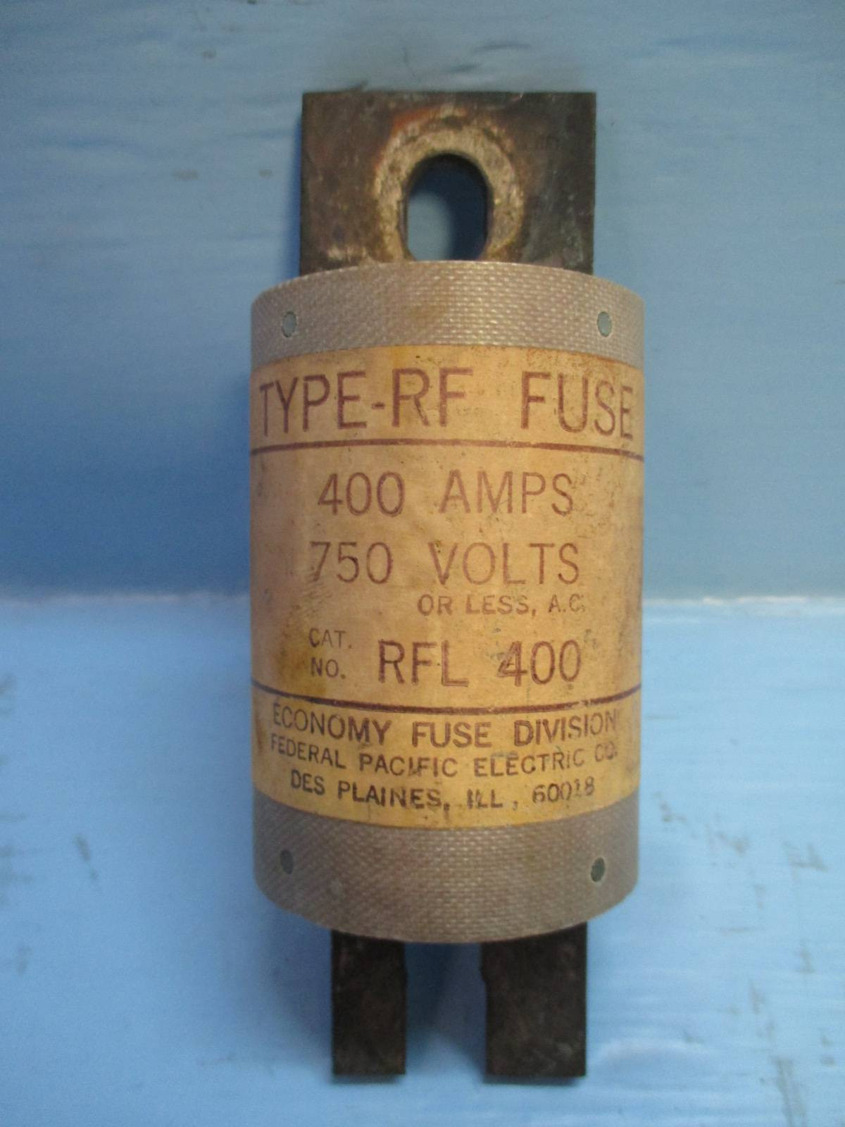Economy Fuse Division RFL-400 Type-RF Fuse 400 Amp 750 Volts 400A 750V ...