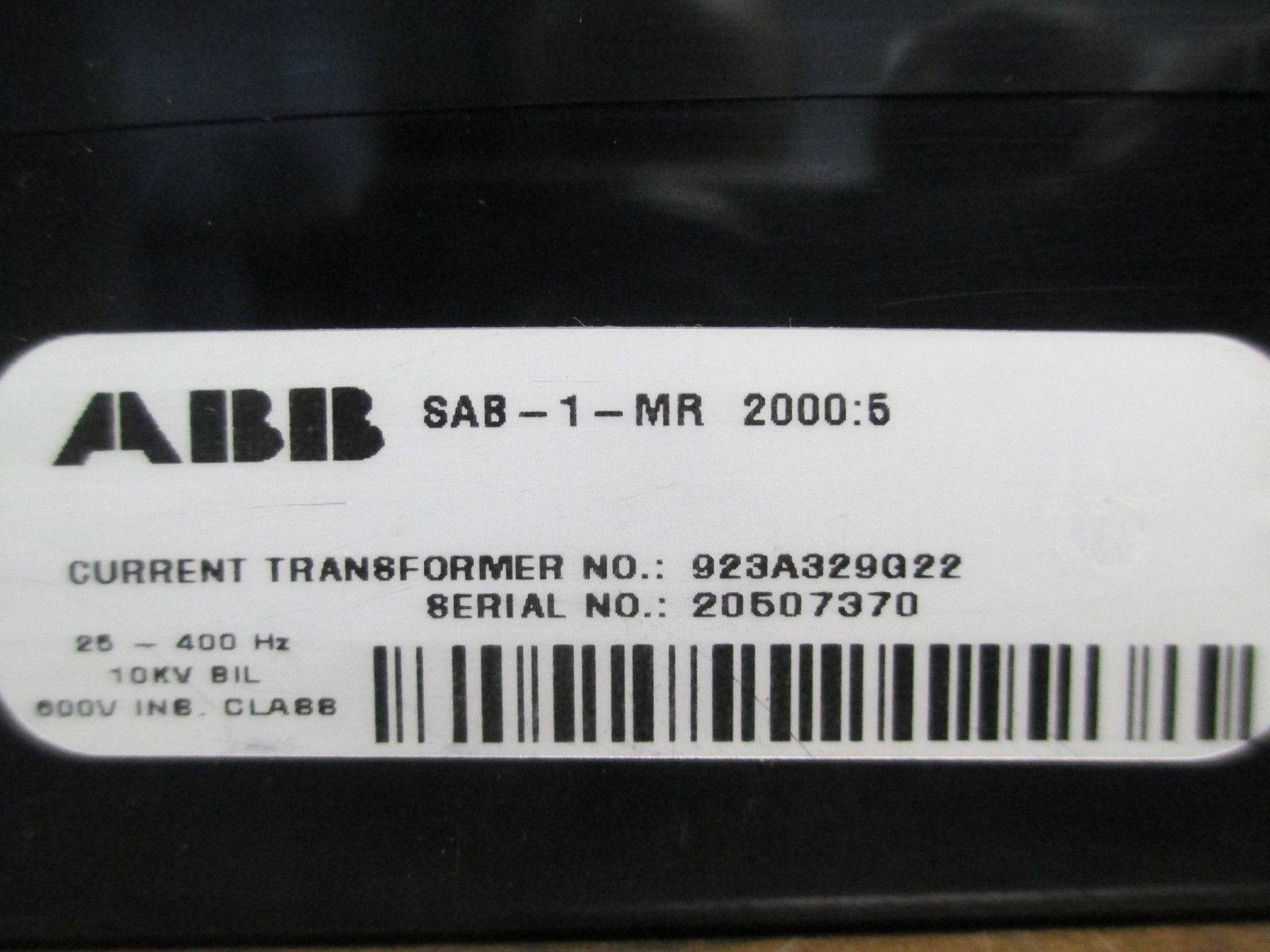 ABB SAB-1-MR Current Transformer Ratio 2000:5 A 600V 10kV 923A329G22 ...