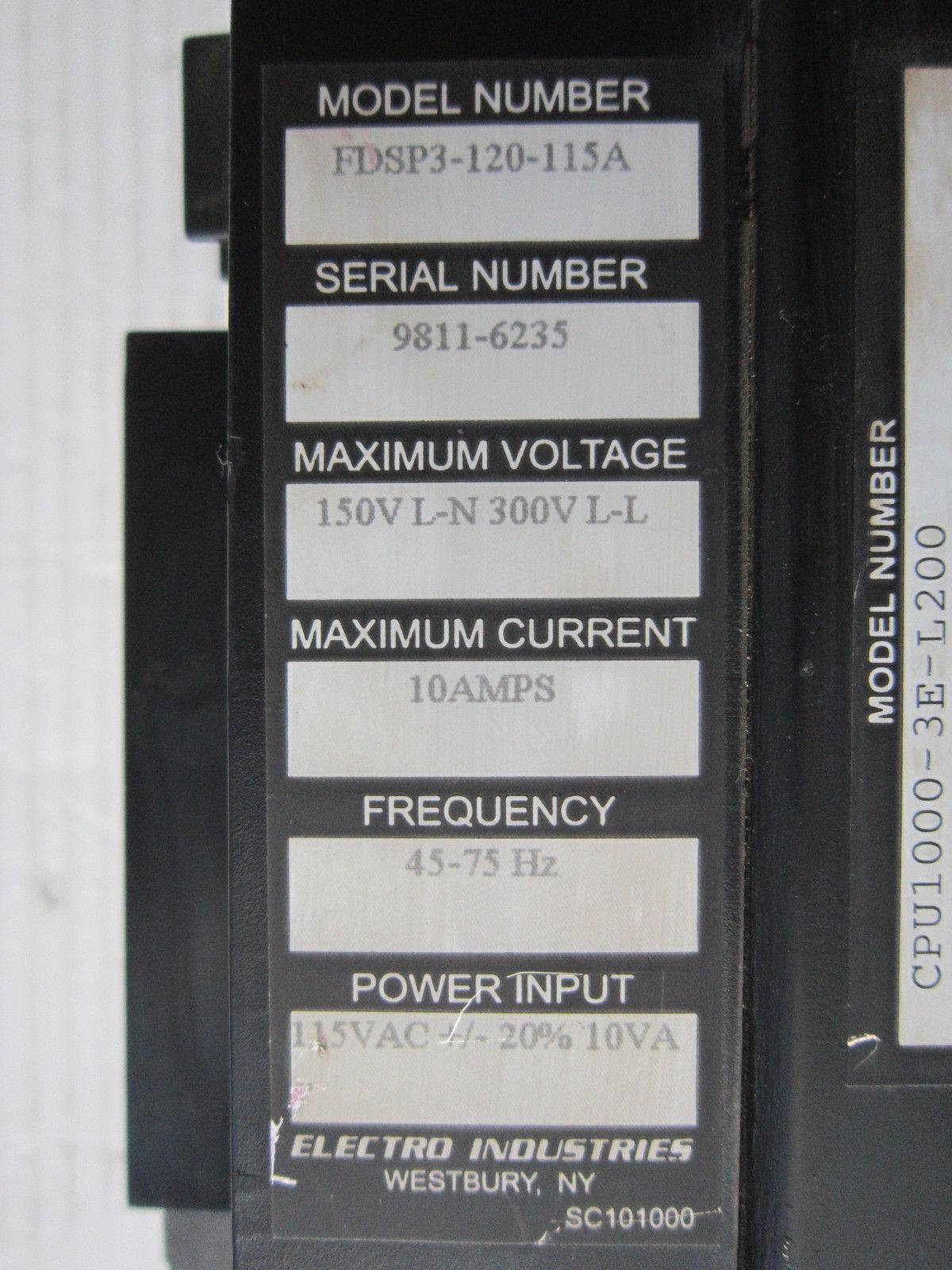 Electro Industries/Gauge Tech Power Transducer CPU1000 FDSP3 SF485DB3 ...