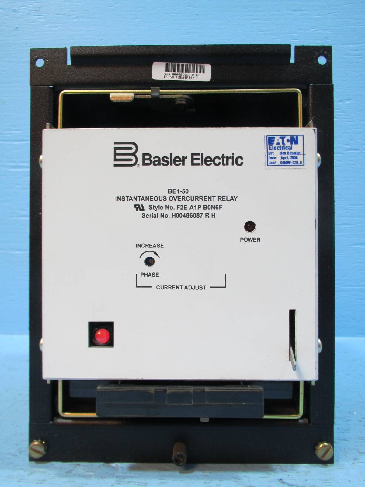 Basler Electric BE1-50 Instantaneous Overcurrent Relay F2E A1P B0N6F ...
