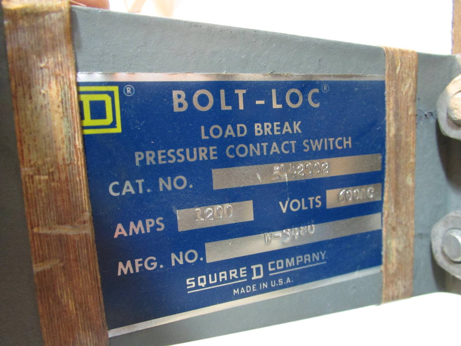 Square D 5142002 1000 Amp 600 V Bolt-Loc Pressure Switch QED Lock ...