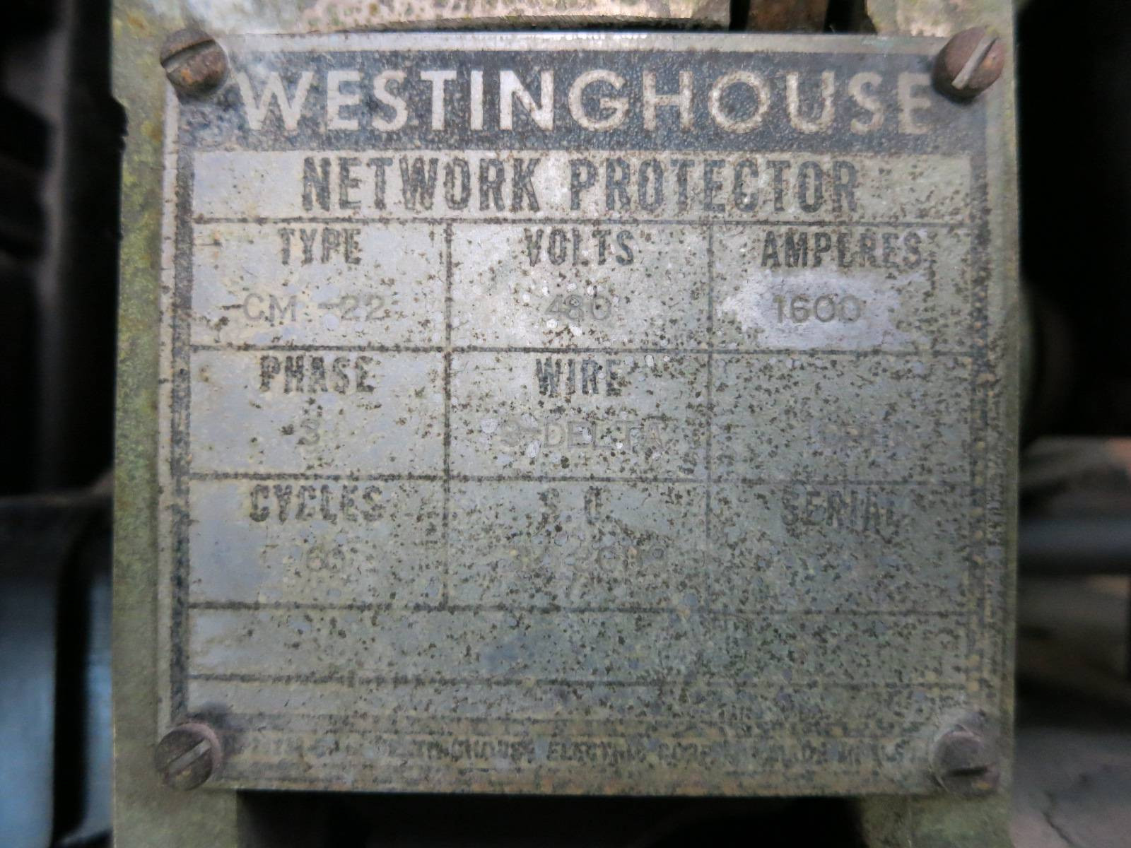 Westinghouse Network Protector CM-22 1600 Amp 480V 3 Phase Delta 60 Hz ...
