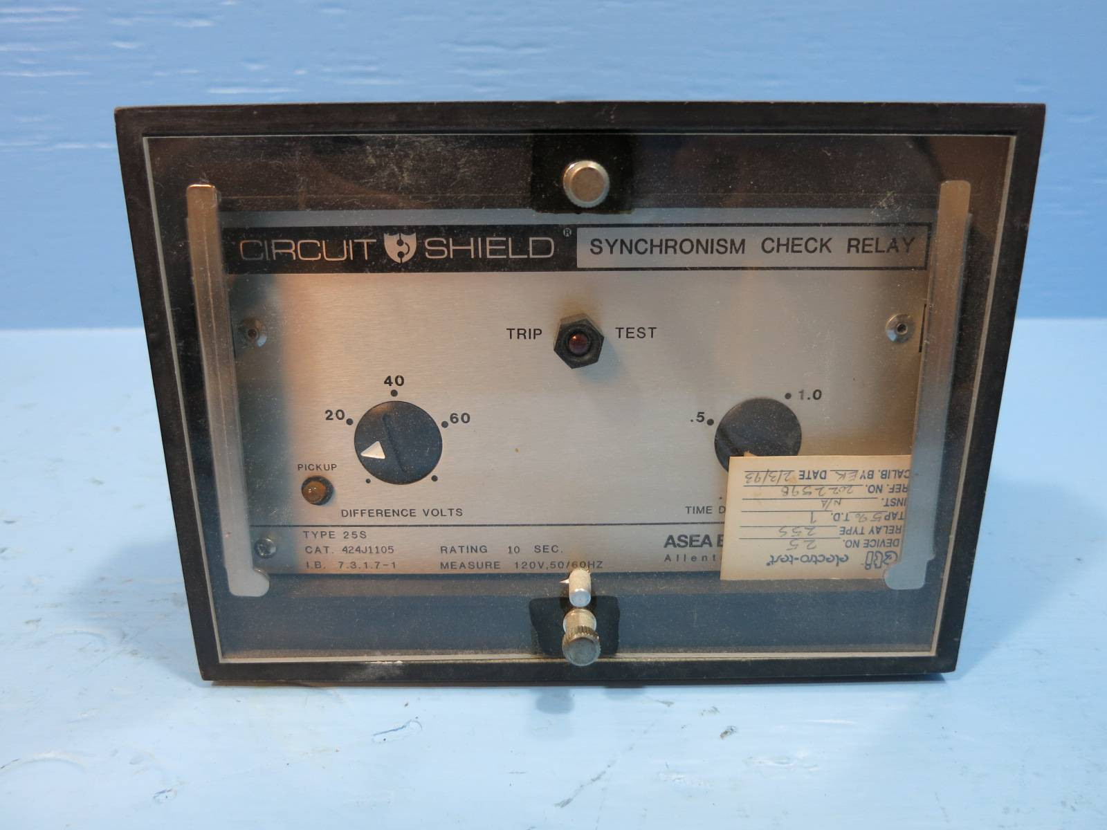 ABB 424J1105 Circuit Shield Synchronism Check Relay Type 25S Asea Brown ...
