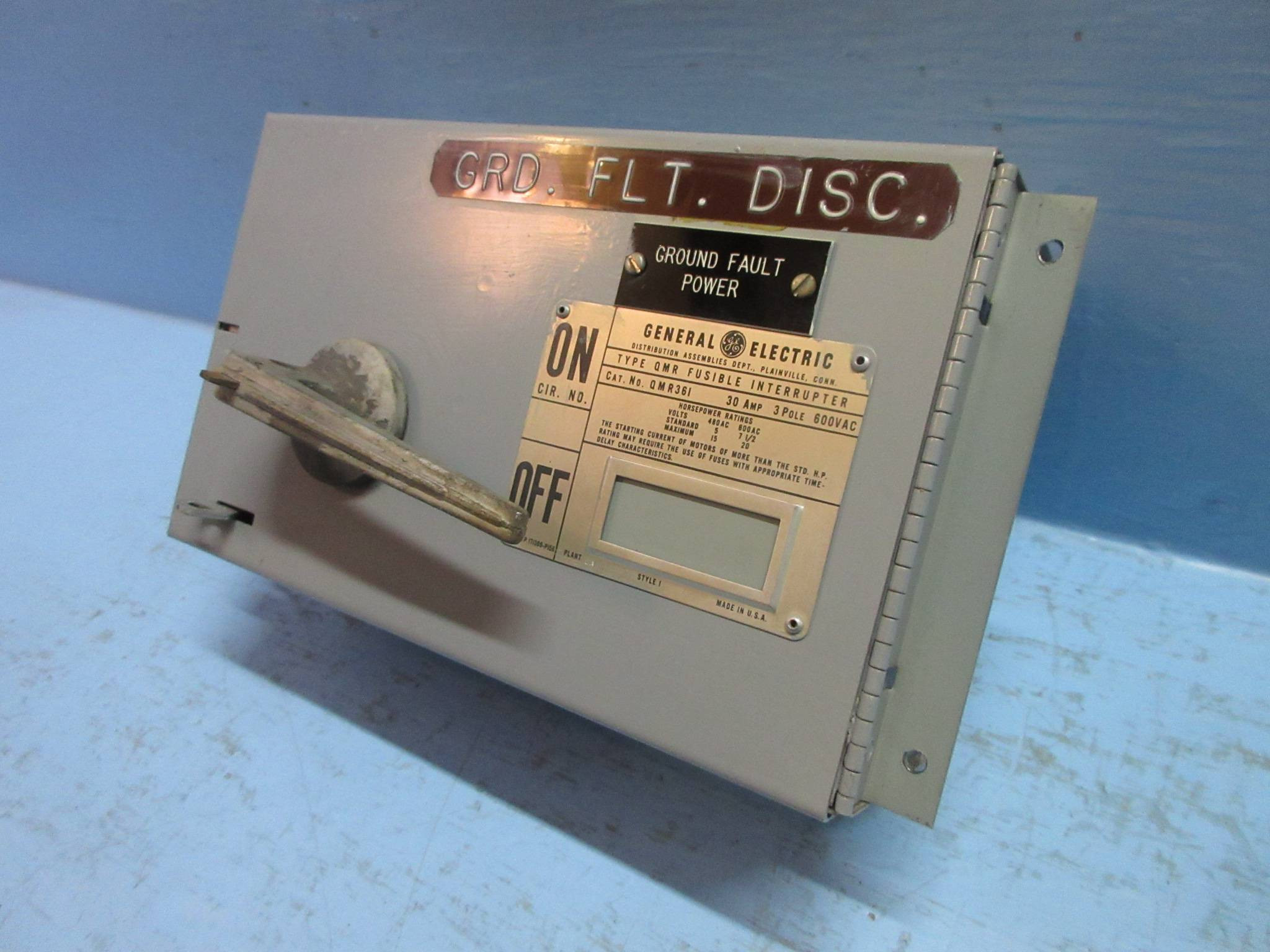 GE QMR361 30 Amp 600V Fusible Panelboard Disconnect Wire In THFP-361 ...