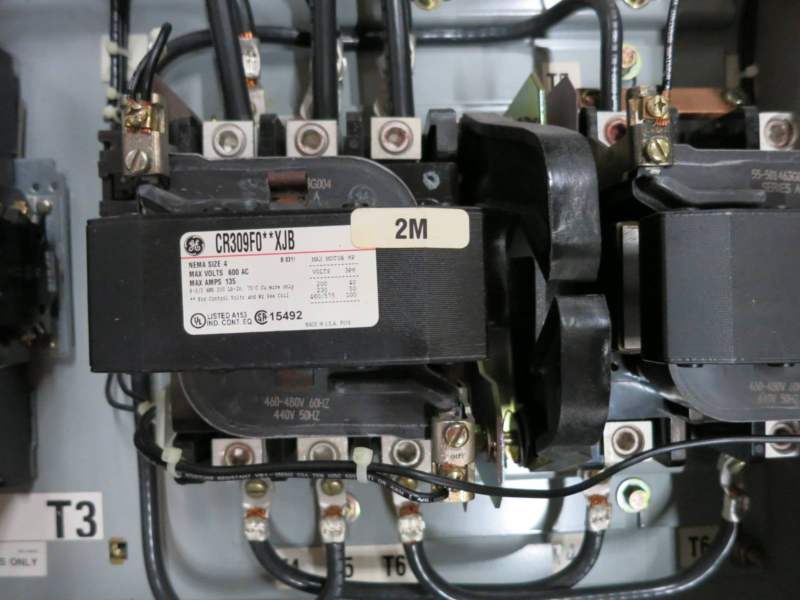 GE Size 4 200 Amp Wye-Delta Starter Fusible Combo Box 300-Line CR332FK ...