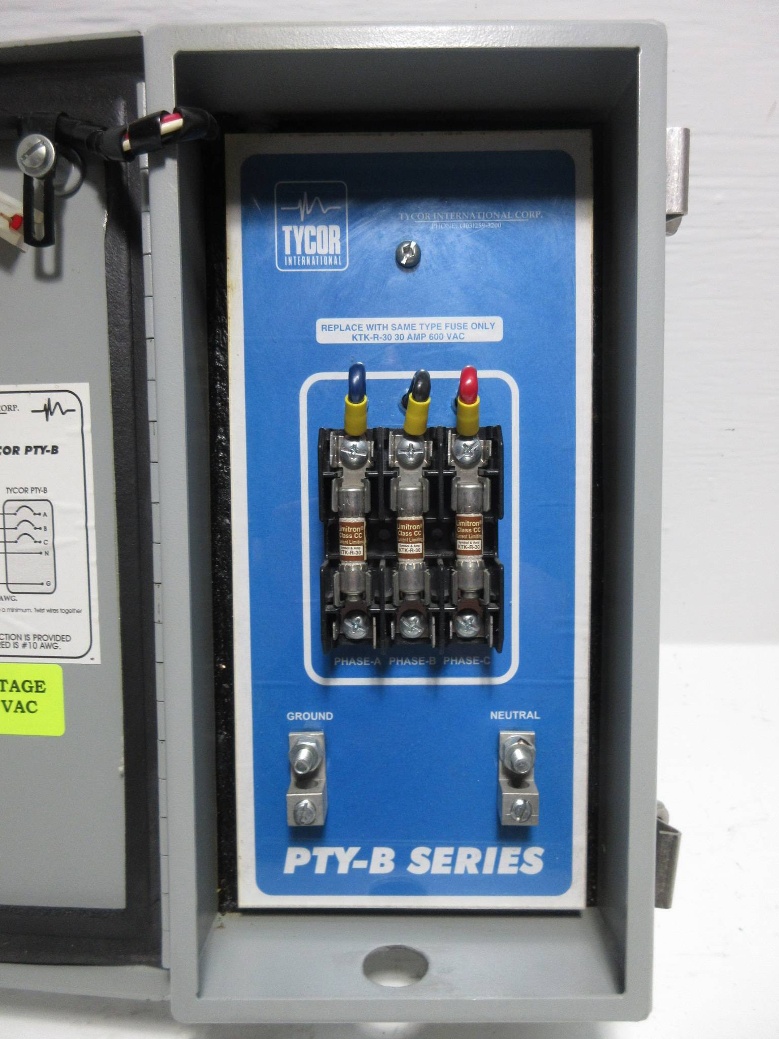 Tycor International PTY-B-277/480Y-BD PTY-B Series Suppression System ...