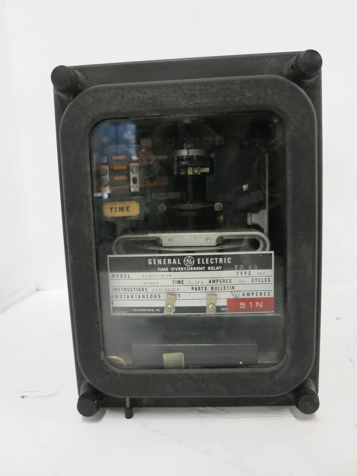 GE 12IAC55A2A Time Overcurrent Relay Type IAC 1.5/6 Amp General ...
