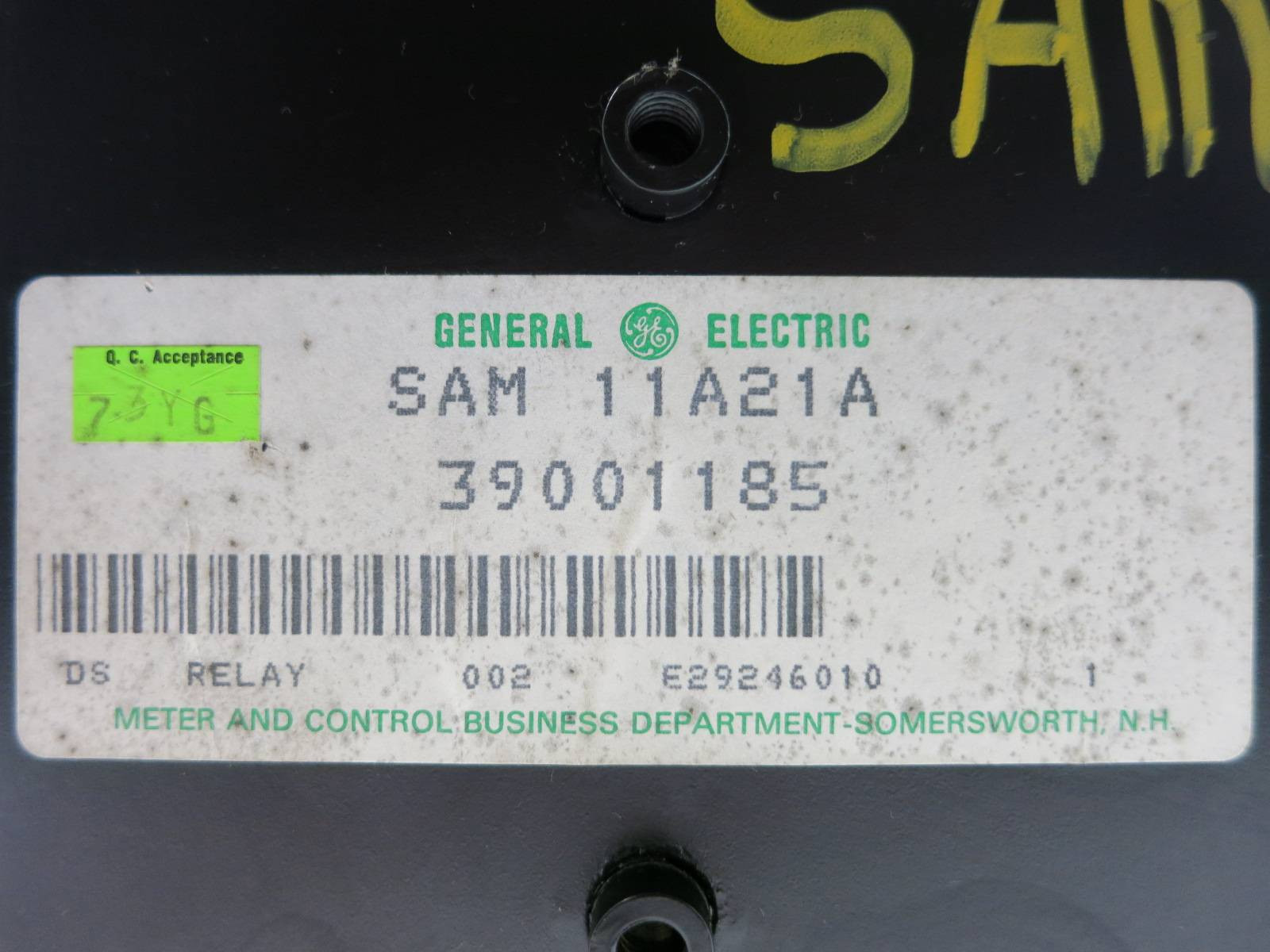 General Electric 12SAM11A21A Calibration in Seconds Relay GE Type SAM ...