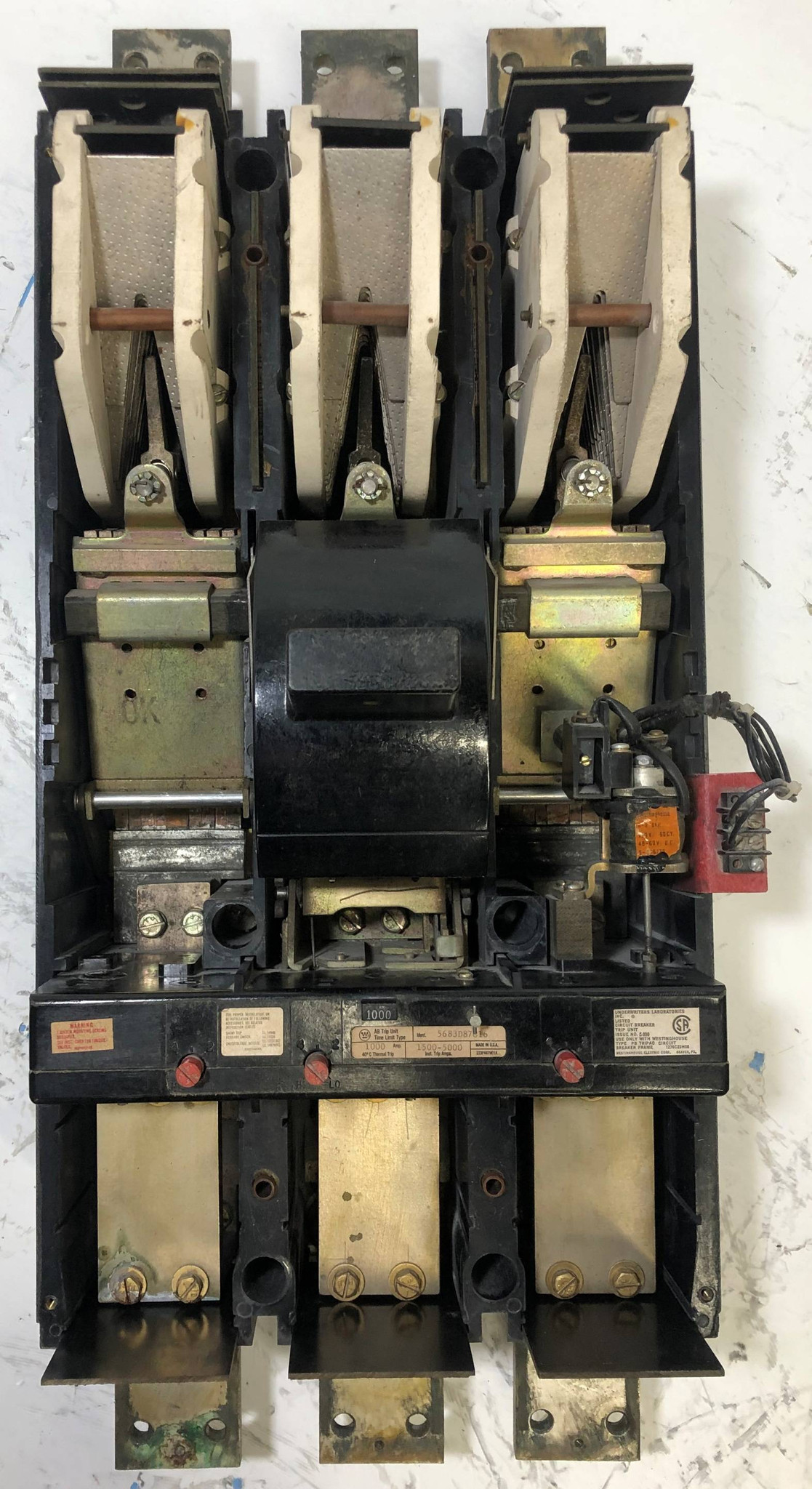 Westinghouse PC31000 1000A AB De-Ion PC Circuit Breaker w 1000 Amp Trip ...