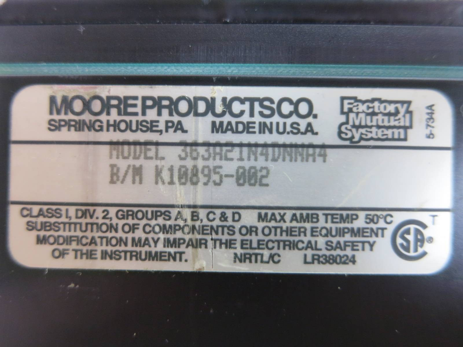Moore 363A21N4DNNA4 Multipoint Digital Recorder 15999-202 120/230V ...