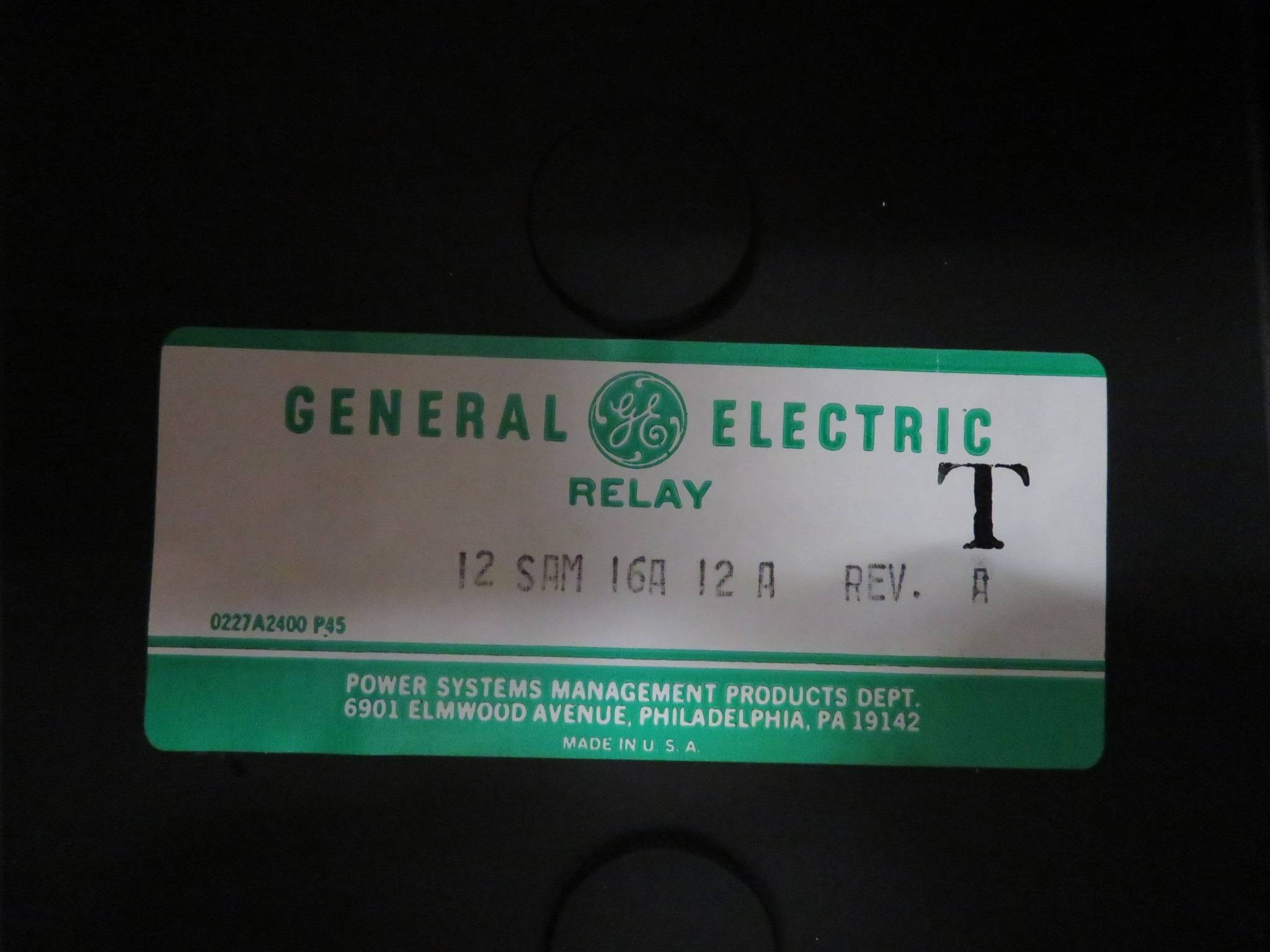 General Electric 12SAM16A12A Static Timing Relay GE SAM 48/125/250 V DC ...