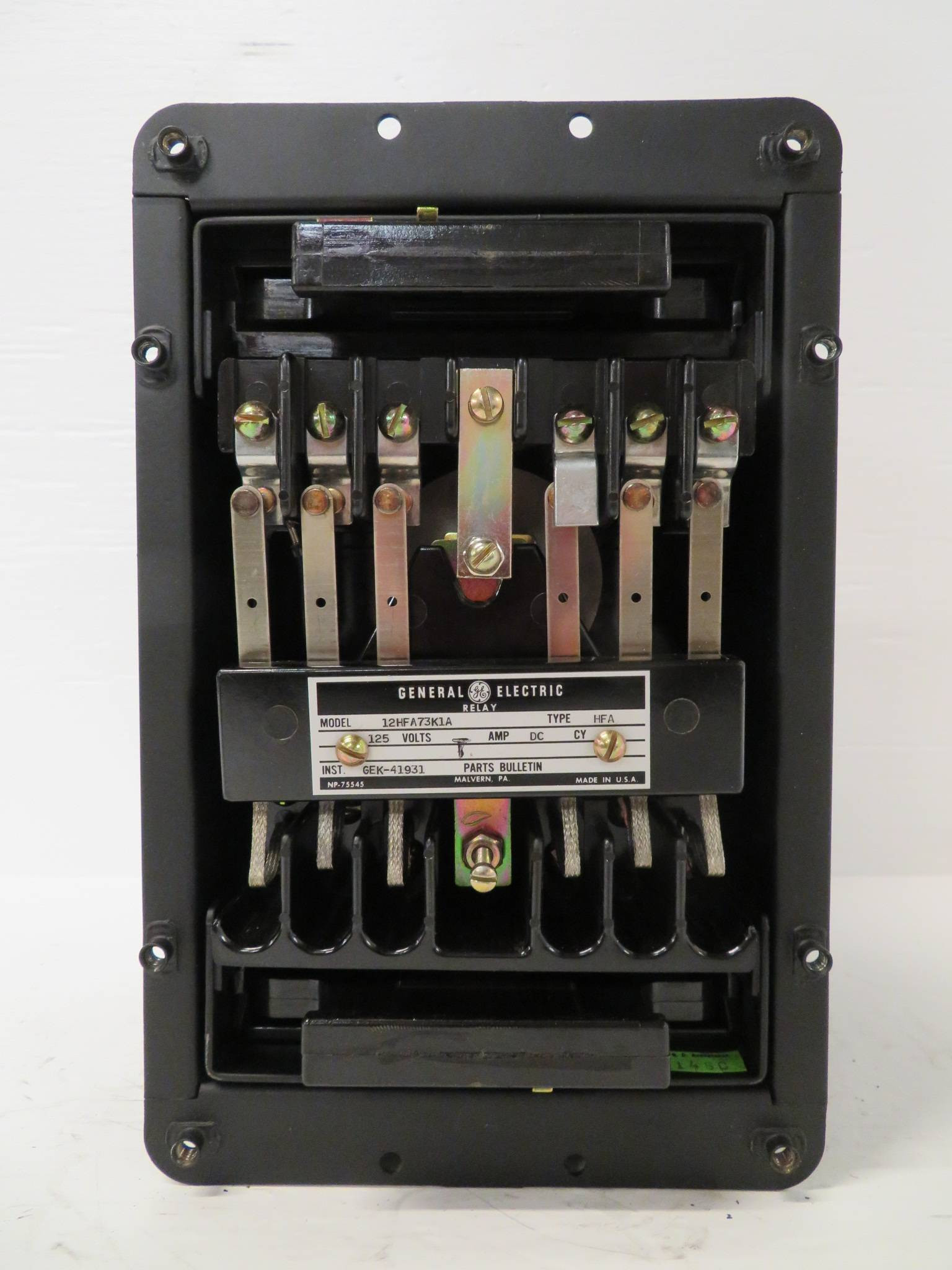 General Electric 12HFA73K1A Relay Type HFA GE 125V- DC GE 12HFA-73K1A ...