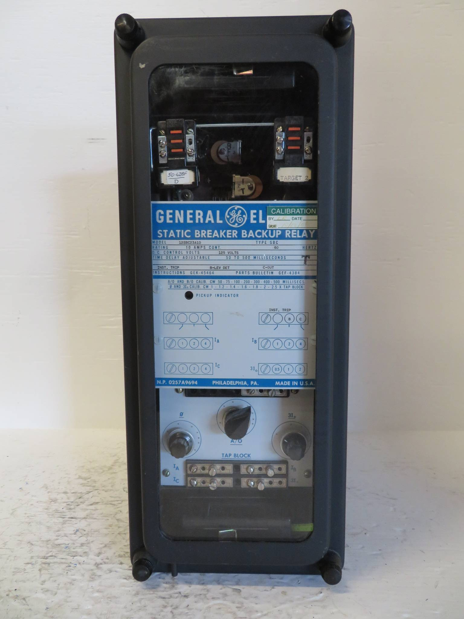 General Electric 12SBC23A1D Static Breaker Backup Relay 10 Amp Type SBC ...