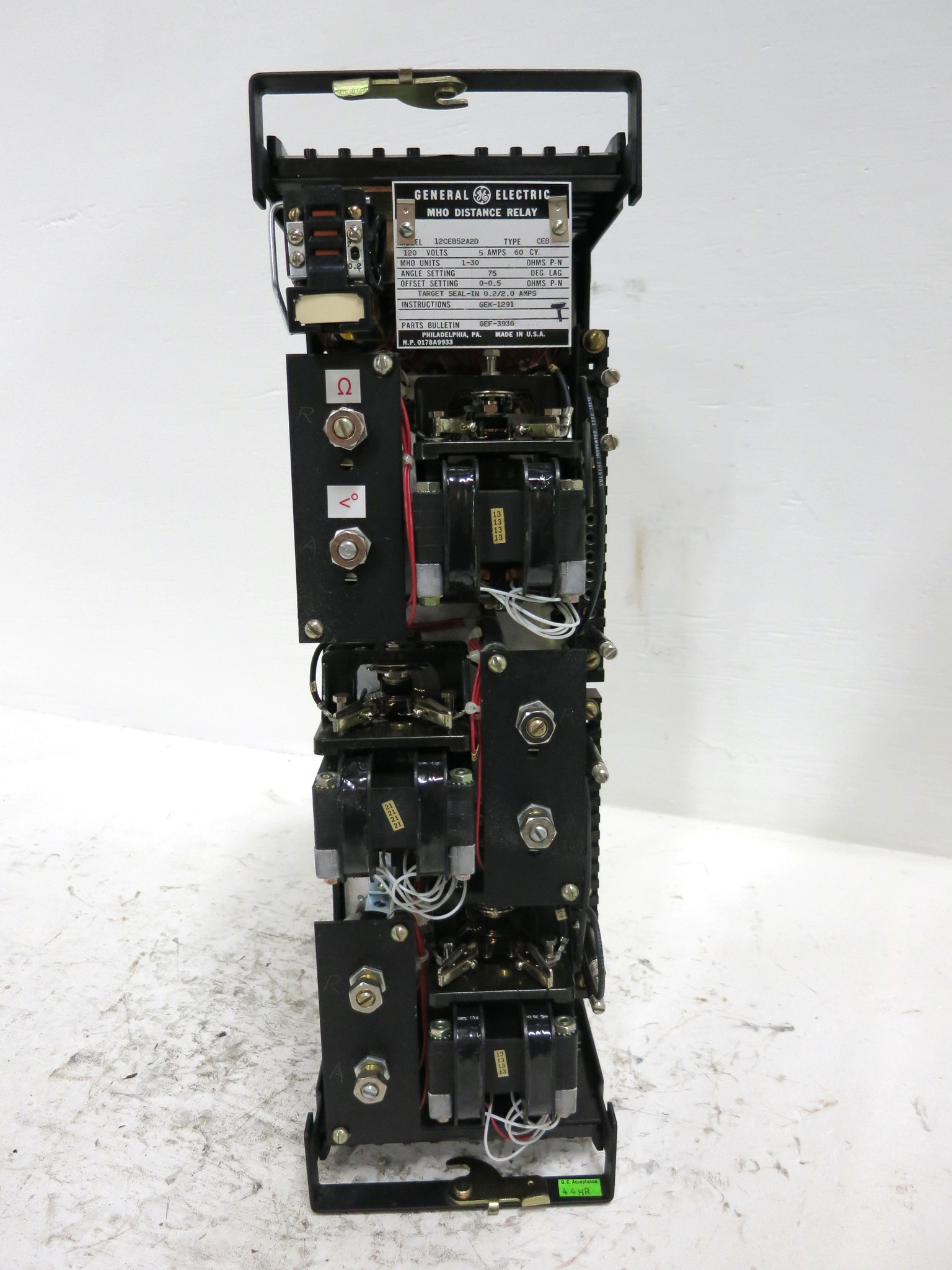 GE 12CEB52A2D MHO Distance Relay Type CEB 120V 5A MHO Units 1-30 Ohms ...