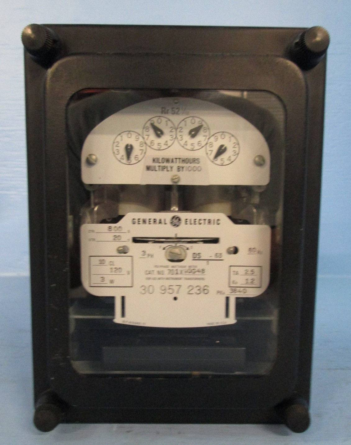 General Electric Polyphase Watthour Meter 3PH 701X90G48 Watt Hour Meter ...