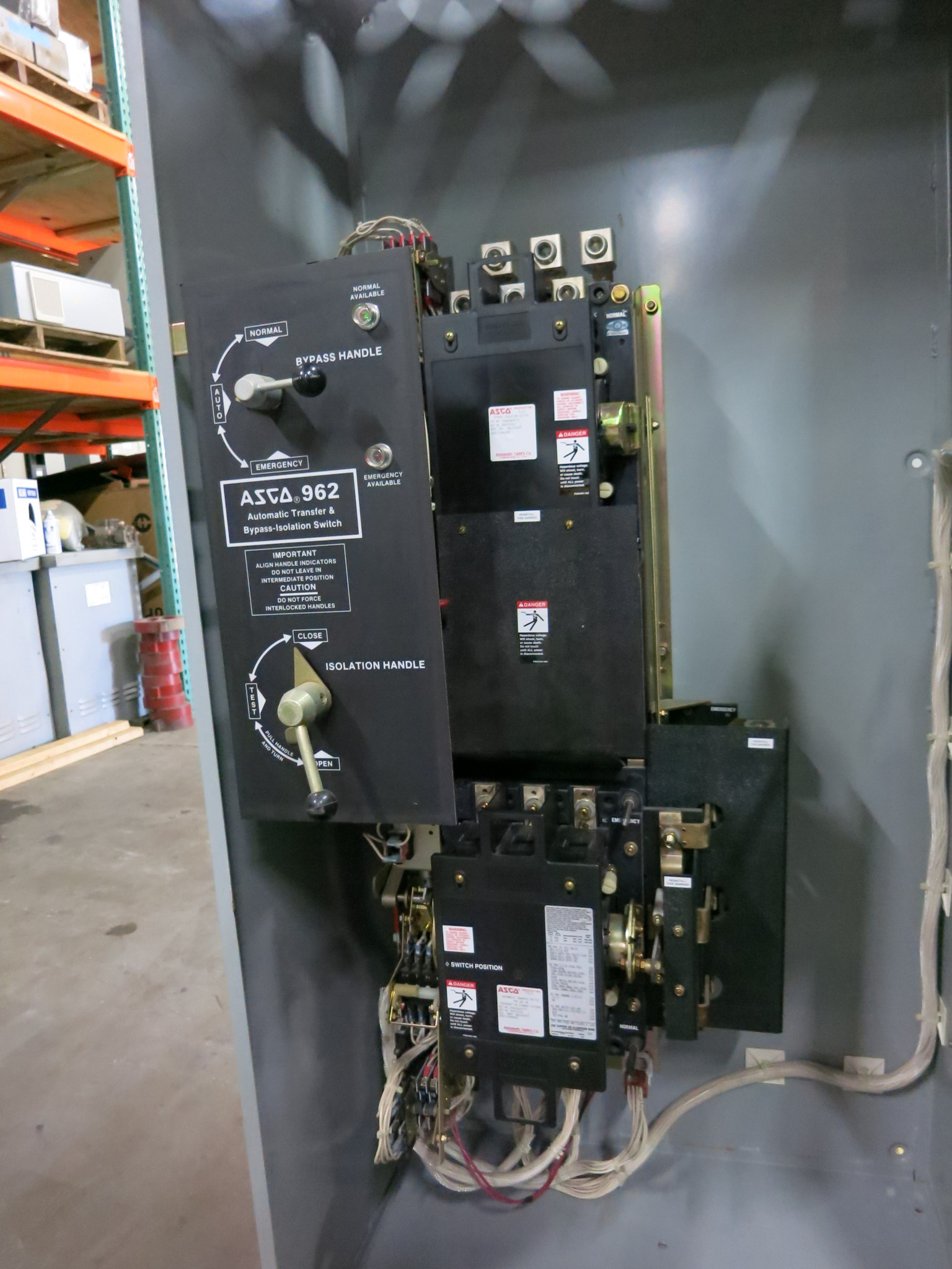 ASCO E962326047XC 260A 208V Automatic Transfer Switch Bypass Isolation ...