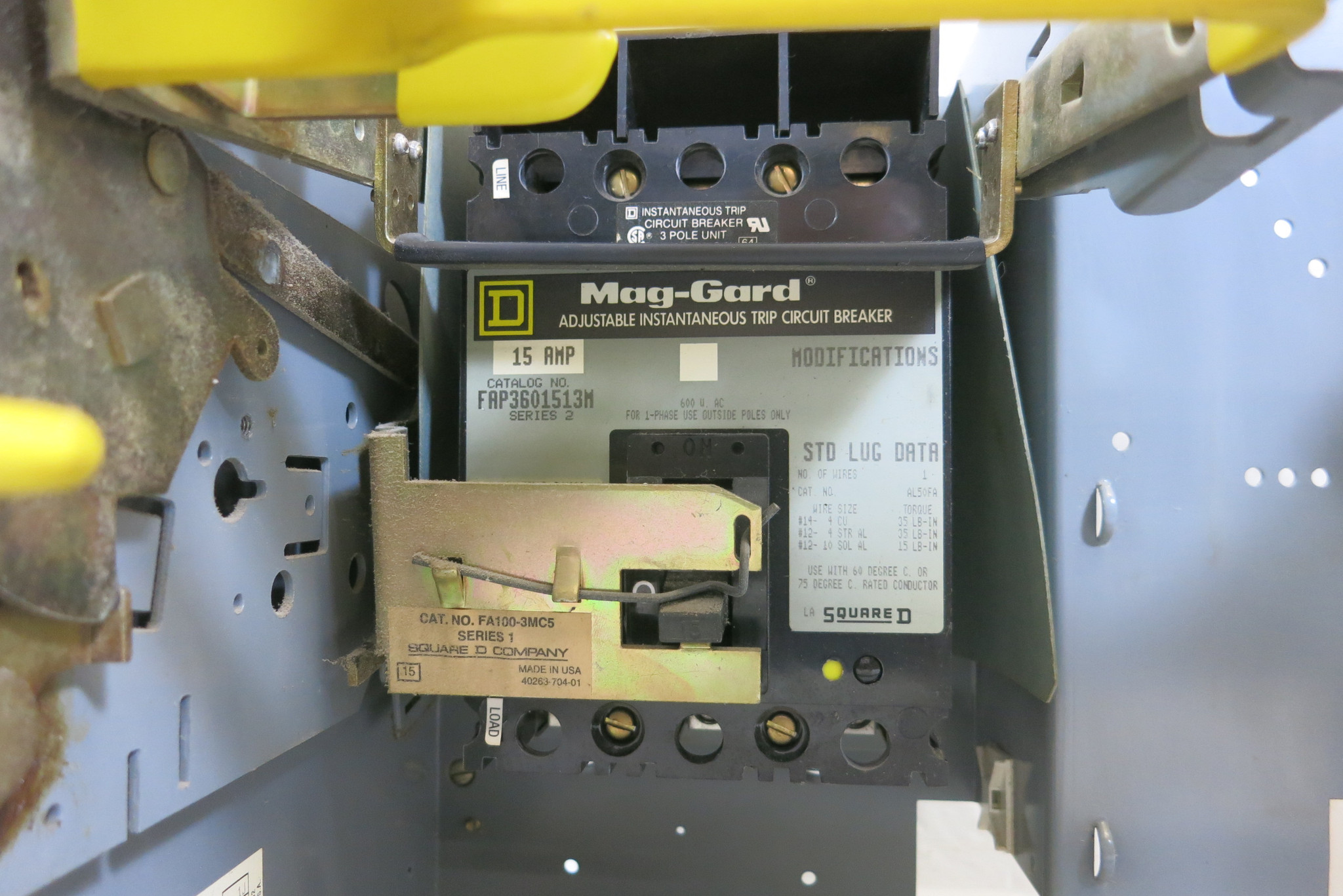 Square D Model 5 15A Breaker Feeder 12" MCC Bucket 15 Amp Mod 5 (BJ0313 ...