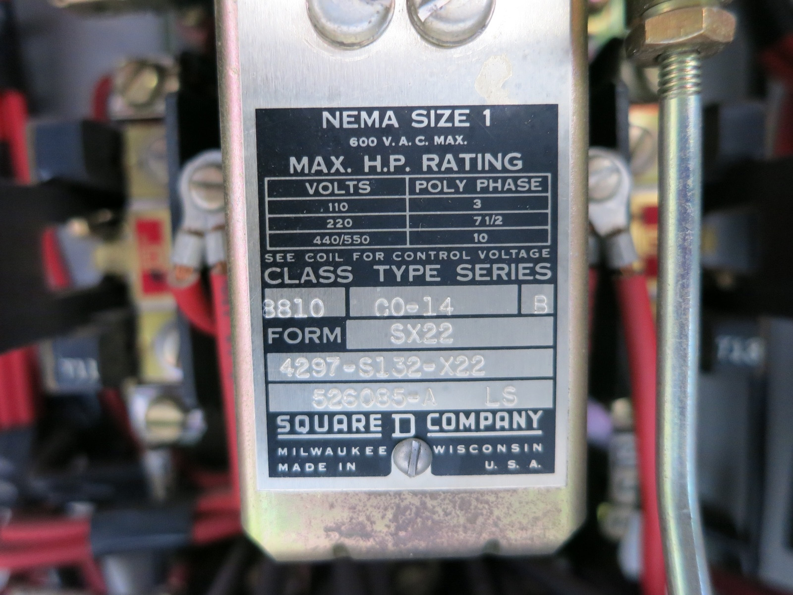 Square D Model 3 30A Breaker Size 1 Reversing Starter 21" MCC Bucket 30 ...