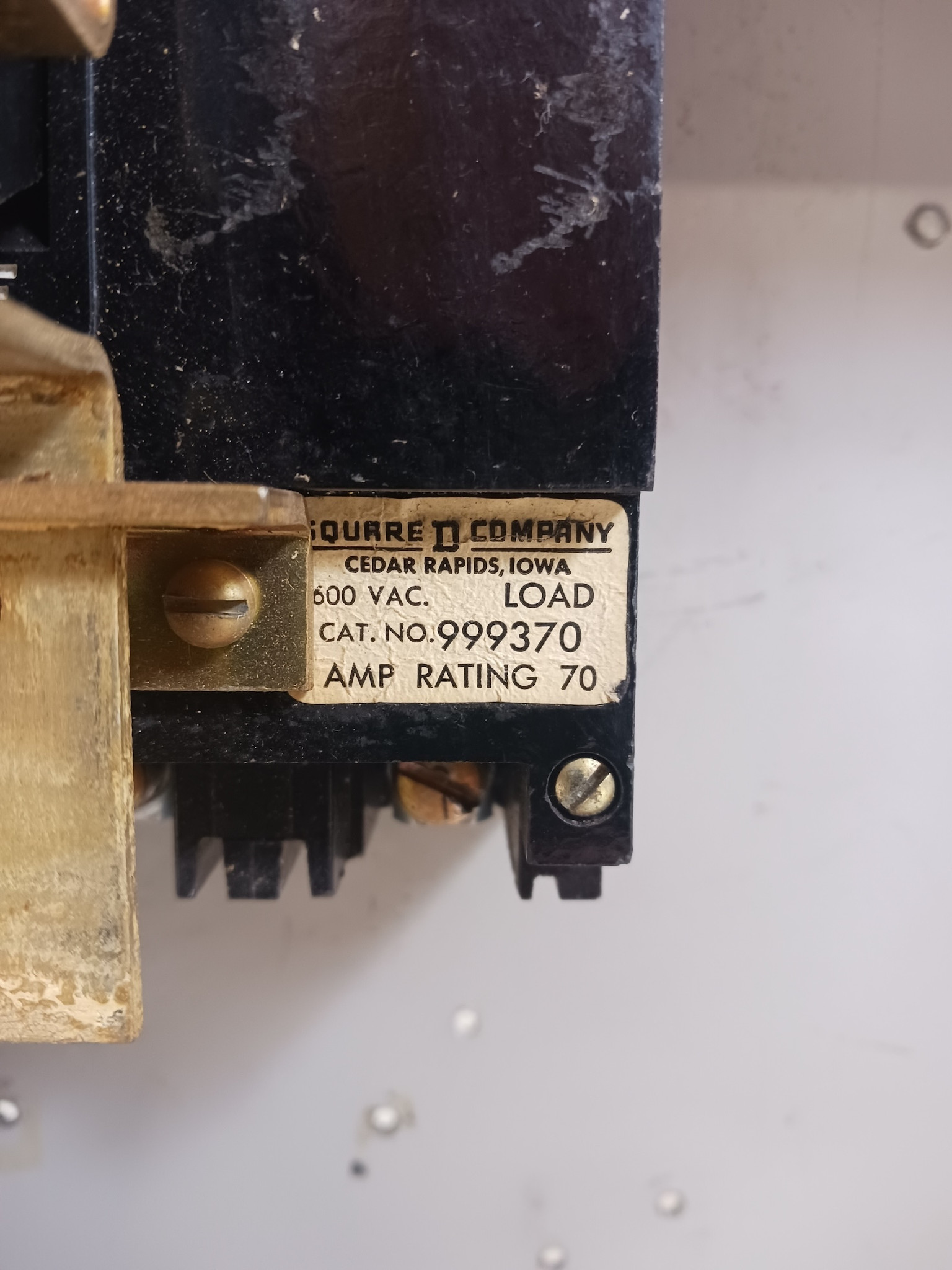 Square D Model 3 70A Breaker Feeder 15" MCC Bucket 70 Amp Class 8999 ...