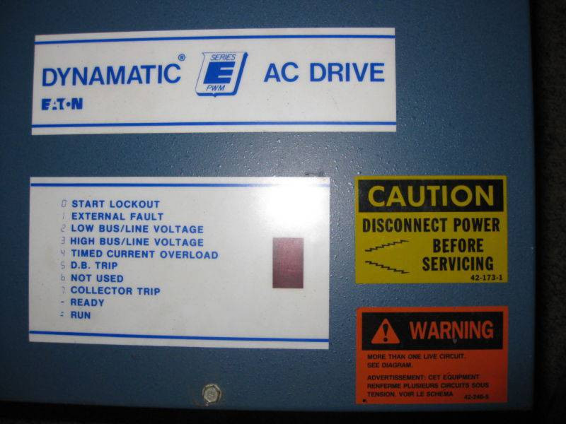 Eaton CH 15-902-100 7.5 HP 480VAC VS Dynamatic Drive Series E PWM ...